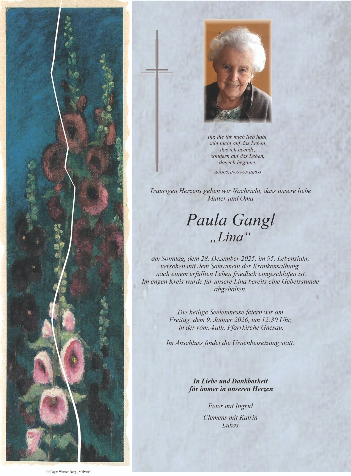 Paula Gangl: Kerze anzünden und kondolieren | Gedenkseite